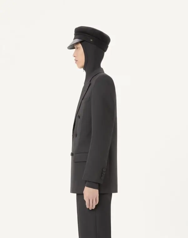 Valentino Garavani Double-breasted Wool Gabardine Jacket - Black