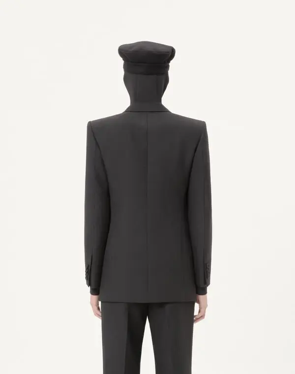 Valentino Garavani Double-breasted Wool Gabardine Jacket - Black
