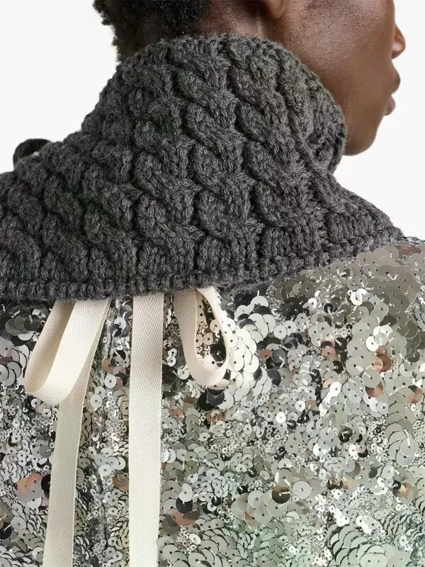 Prada Cable-knit Wool Collar - Grey