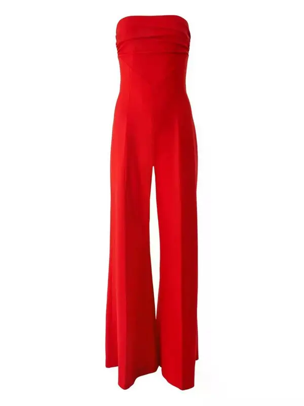 Carolina Herrera Wide-leg Strapless Jumpsuit - Red