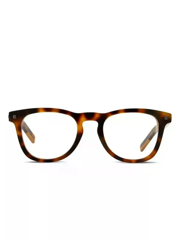 Zegna 5137 Keyhole-bridge Rectangular Eyeglasses - Brown