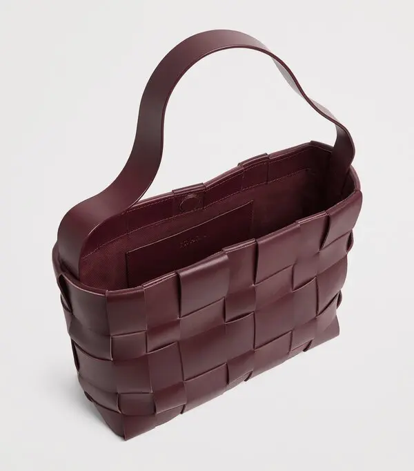 ST. AGNI - Mini Leather Woven Tote Bag