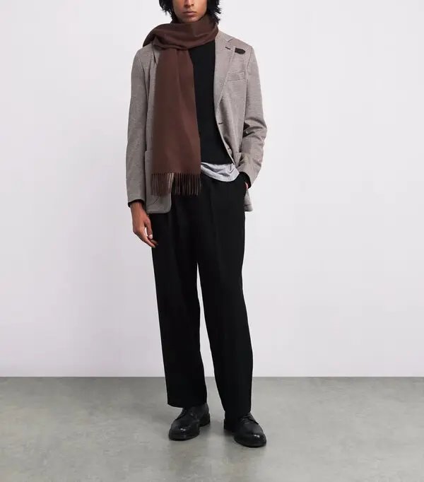 Brioni Fringed Scarf - Brown