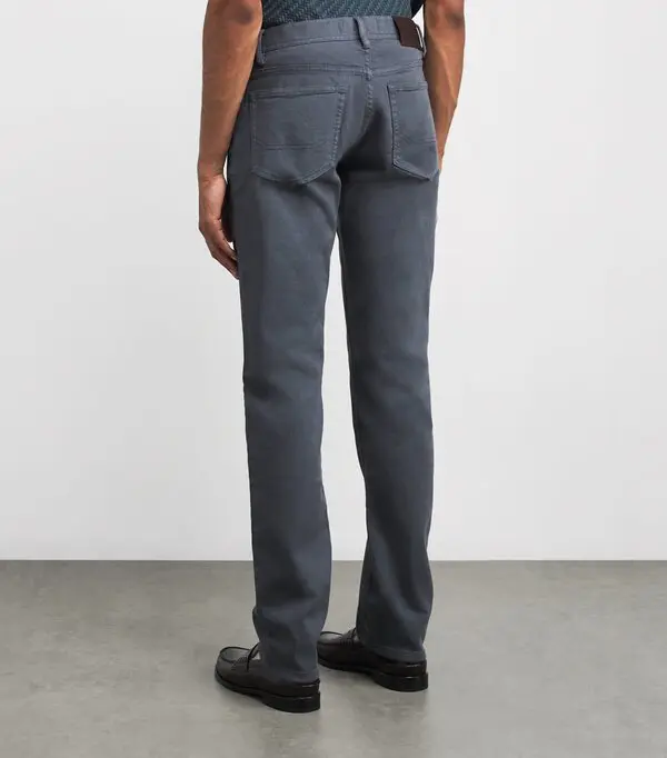 Brioni Organic Cotton Meribel Trousers - Blue