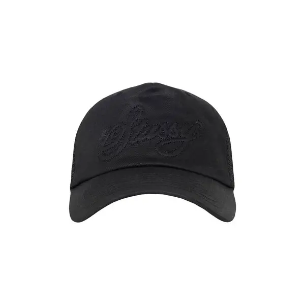 StÜssy Cursive Stitch Trucker Hat - Black