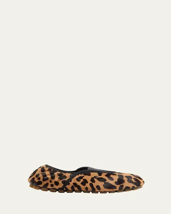 Valentino Garavani Rythmika Leopard Calf Hair Loafers - Caramel/bl