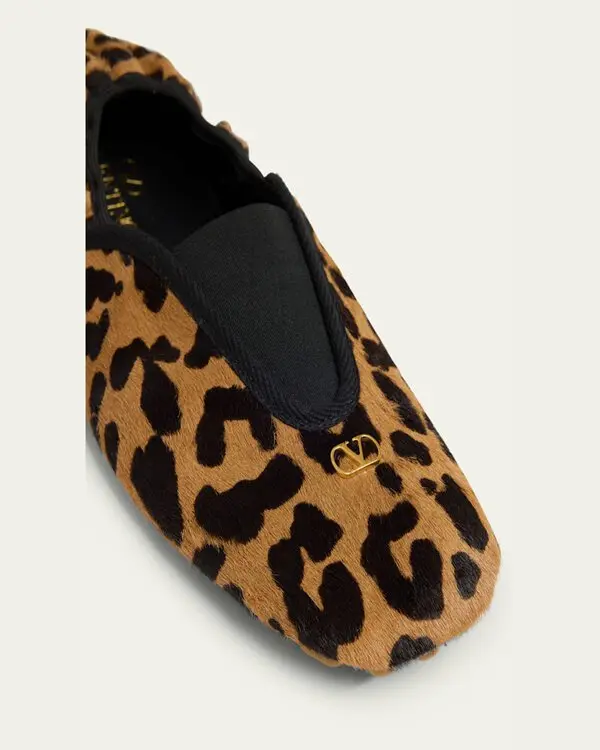 Valentino Garavani Rythmika Leopard Calf Hair Loafers