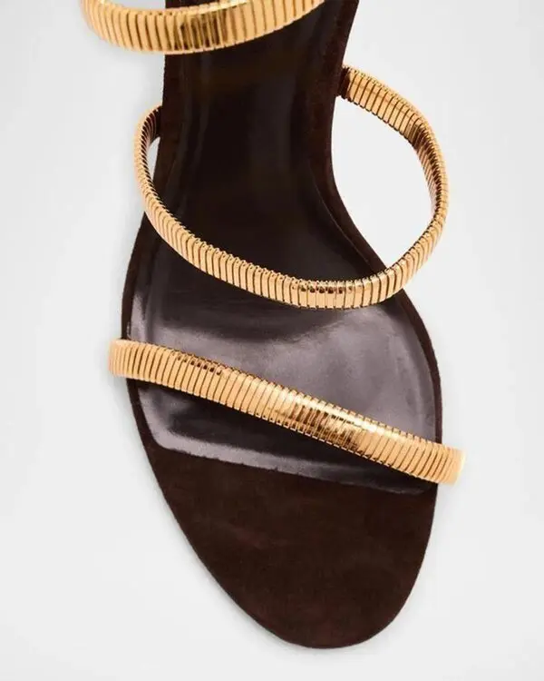 Rene Caovilla Meta Snake Spiral-wrap Sandals