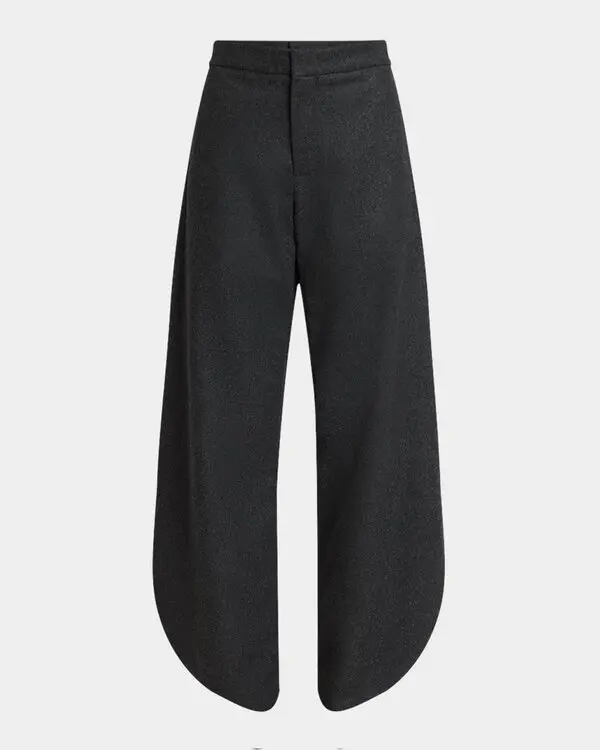 Alaïa Wool Flannel Petal Pants - Anthracite
