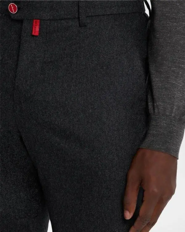 Kiton Wool Flannel Slim Fit Trousers
