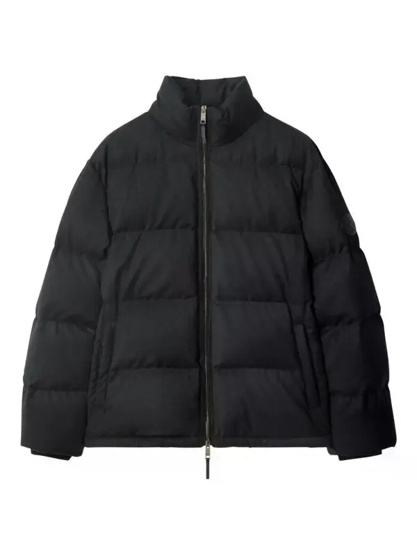 Burberry Knight-stamp Wool Puffer Jacket - Black