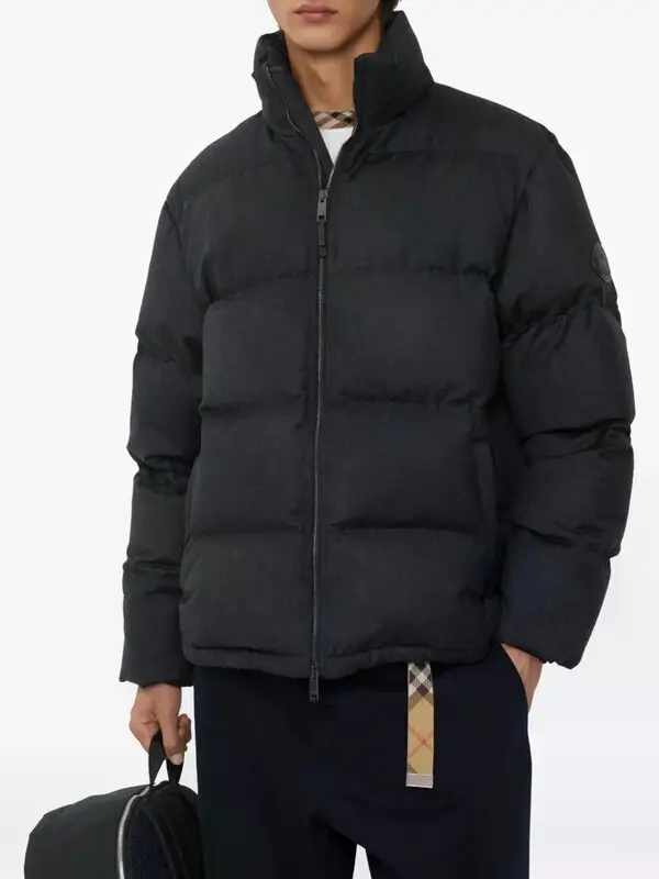 Burberry Knight-stamp Wool Puffer Jacket - Black