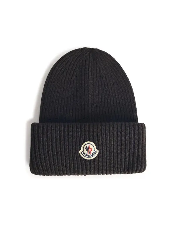 Moncler Tricot Virgin Wool And Cashmere Beanie - Brown
