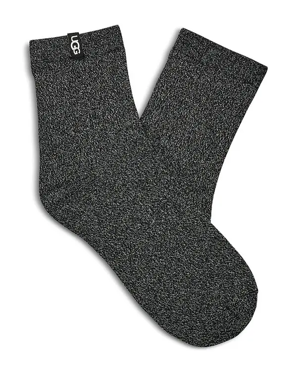 UGG Lavinia Shimmer Quarter Socks - Black