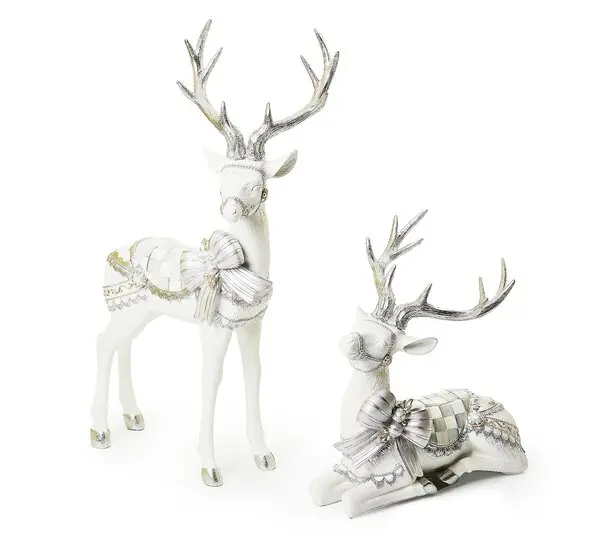 MACKENZIE-CHILDS As Is Set Of 2 Crystal Palace Deer - One-color