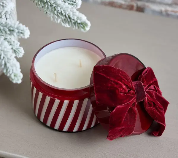 HOME REFLECTIONS 11oz Striped Present Candle - One-color
