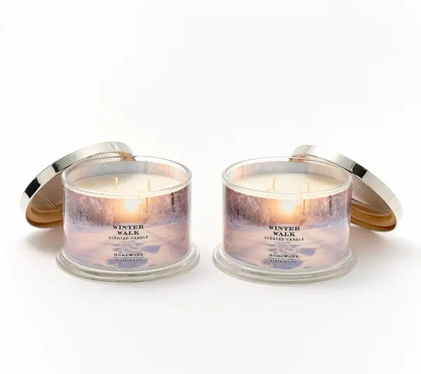 HOMEWORX BY SLATKIN + CO. S/2 18oz Winter Walk Candles - One-color