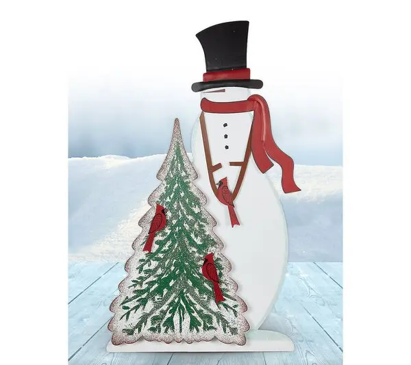 SUNSET VISTA DESIGNS Snowman & Cardinals Porch Itter - One-color
