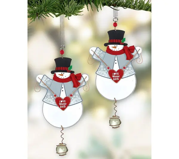 SUNSET VISTA DESIGNS Heart Of The Snowman' Bou Ncy Set Of 2 - One-color