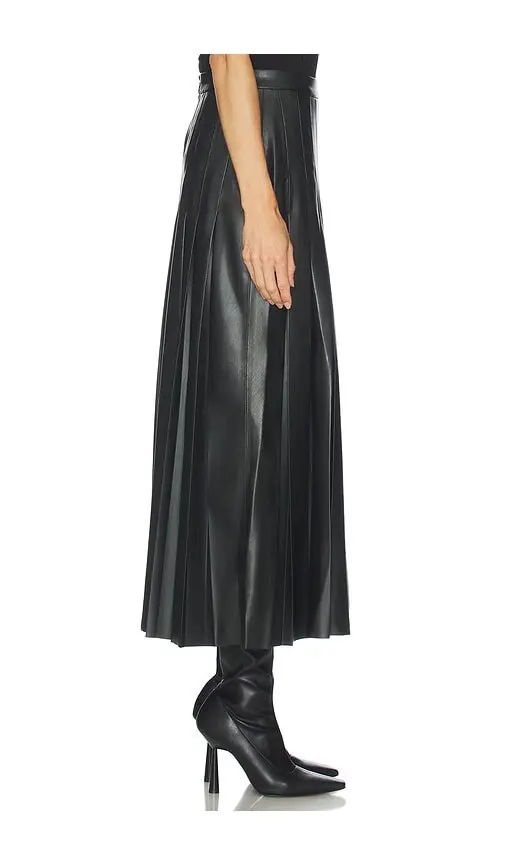Ronny Kobo Arlette Pleated Faux Leather Skirt