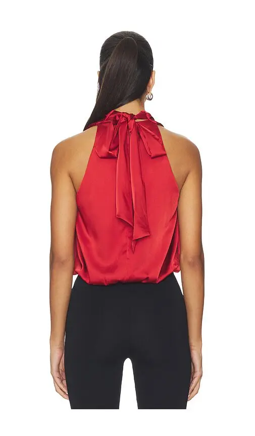 Astr The Label Joleisa Sleeveless Drape Top With Back Tie Detail