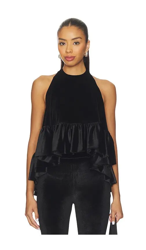 Azeeza Winston Velvet Top - Black