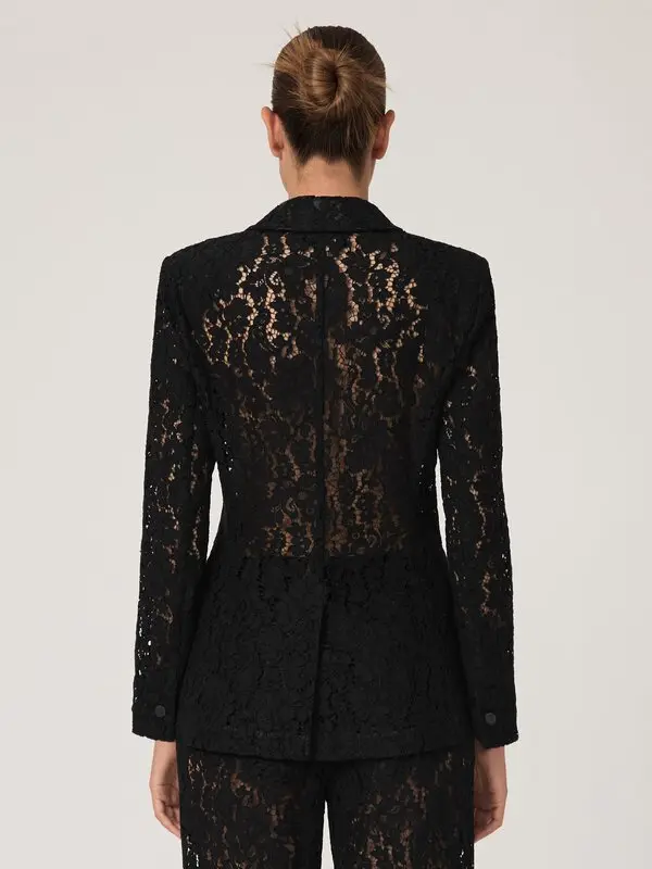 REISS Delphine Lace Double-breasted Blazer