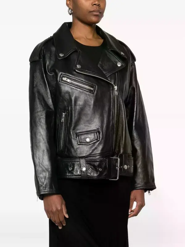 STAND STUDIO Zip-up Leather Jacket