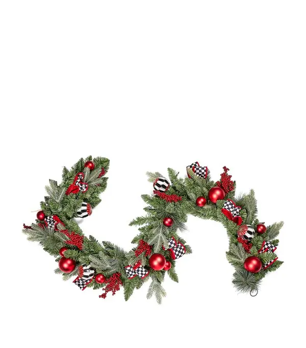 MACKENZIE-CHILDS Merry Christmas Illuminated Garland - Red