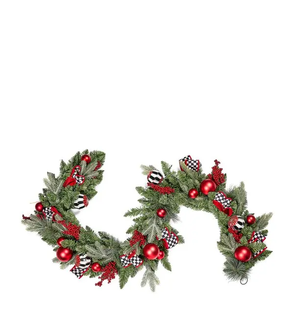 MACKENZIE-CHILDS Merry Christmas Illuminated Garland - Red