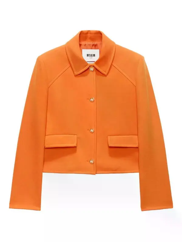 MSGM Fitted Cropped Jacket - Orange