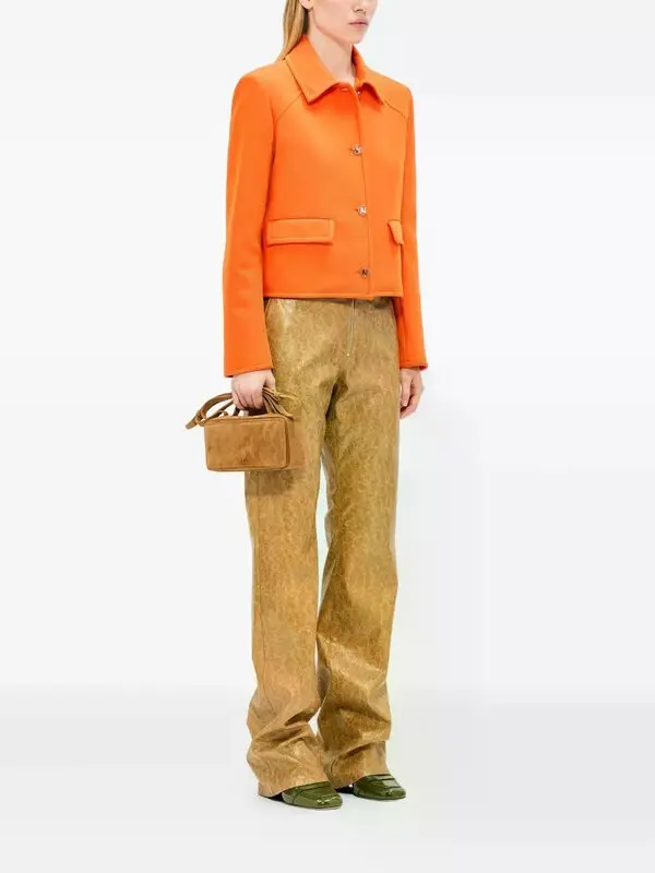 MSGM Fitted Cropped Jacket - Orange