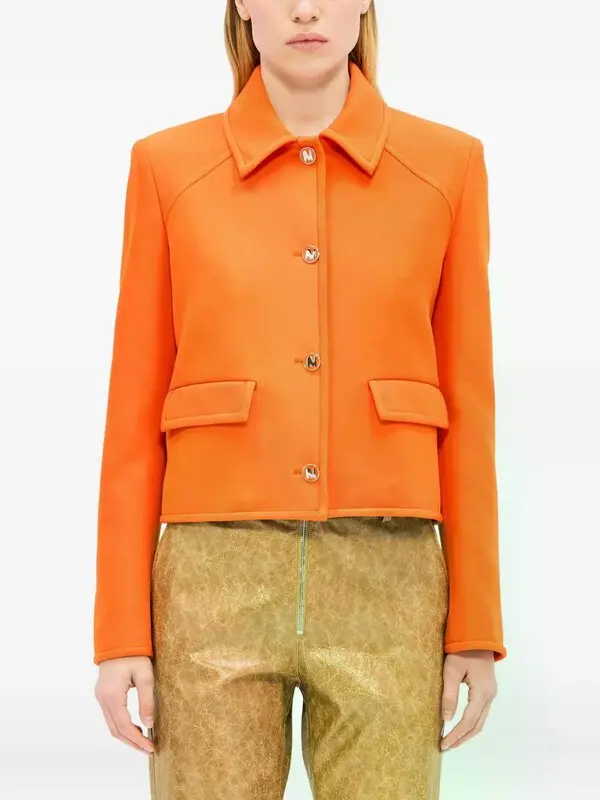 MSGM Fitted Cropped Jacket - Orange