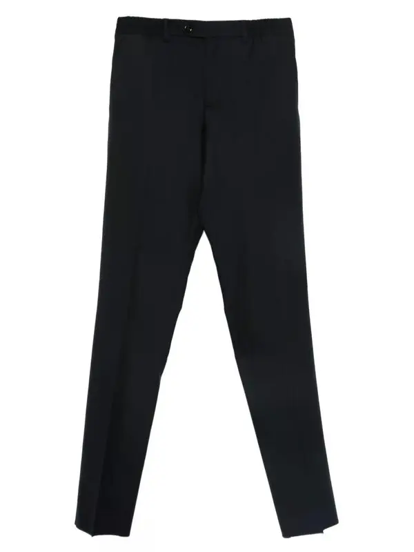 LARDINI Virgin Wool Blend Straight-leg Trousers - Blue