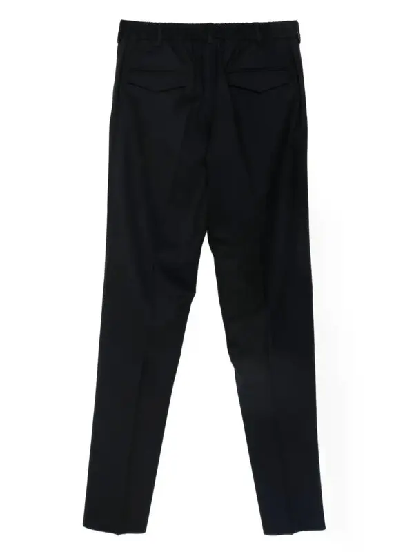 LARDINI Virgin Wool Blend Straight-leg Trousers - Blue