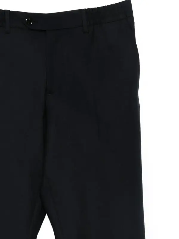 LARDINI Virgin Wool Blend Straight-leg Trousers - Blue