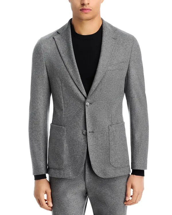BOSS Hanry Slim Fit Tech Flannel Sportscoat - Medium Grey