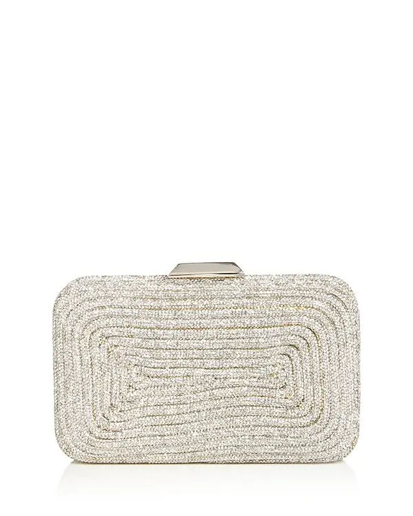 Aqua Shireen Rhinestone Clutch - Silver