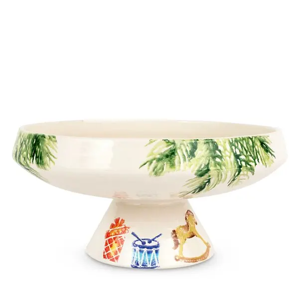 VIETRI Nutcrackers Pedestal Fruit Bowl - Green