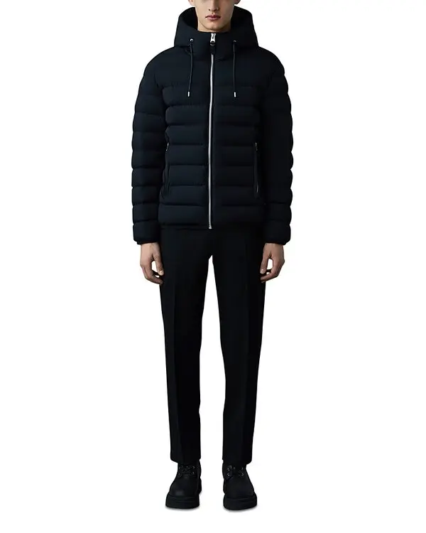 Mackage Agile-360 Stretch Hooded Light Down Jacket - Black