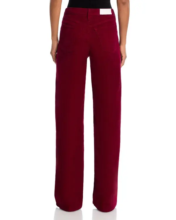 RE/DONE High Rise Wide Leg Denim Jeans - Beet Cord