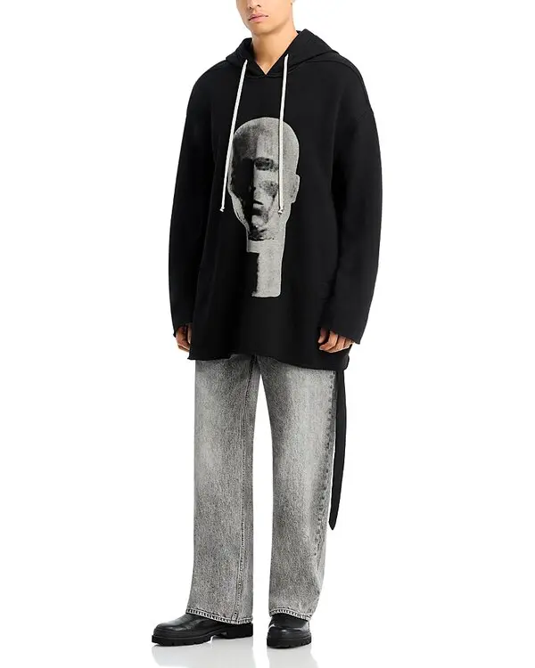 Rick Owens Peter Graphic Hoodie - Black/pear