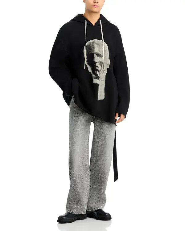 Rick Owens Peter Graphic Hoodie - Black/pear