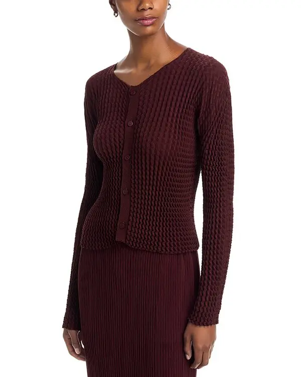 Issey Miyake Spongy Cardigan Sweater - Dark Brown