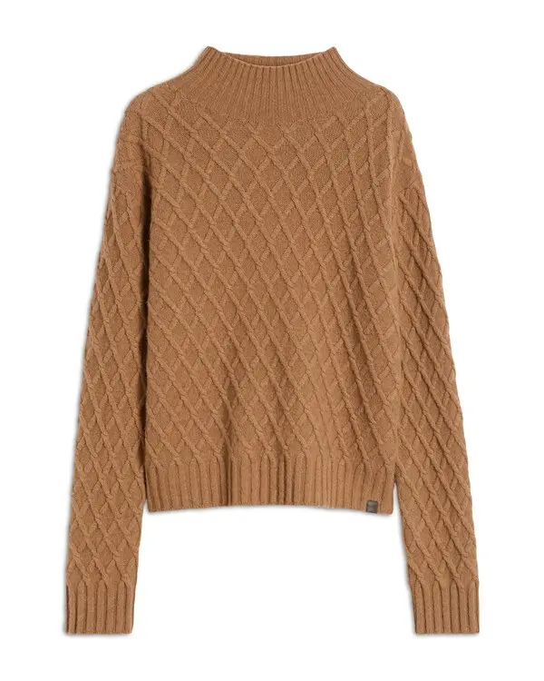 Max Mara Pure 2 Moli Funnel Neck Cable Knit Sweater