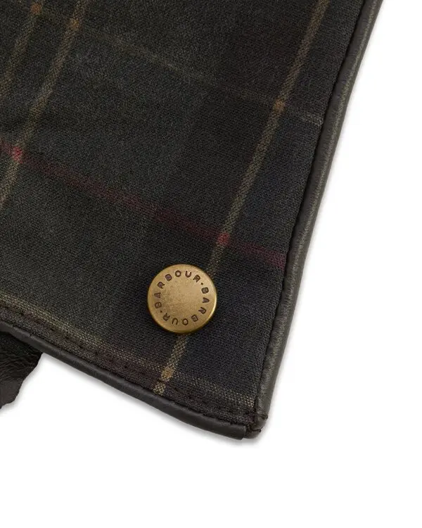 Barbour Tartan Waxed Canvas & Leather Gloves