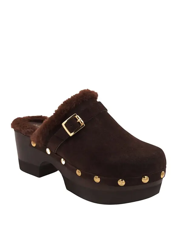 Andre Assous Faux Fur Lined Suede Clogs