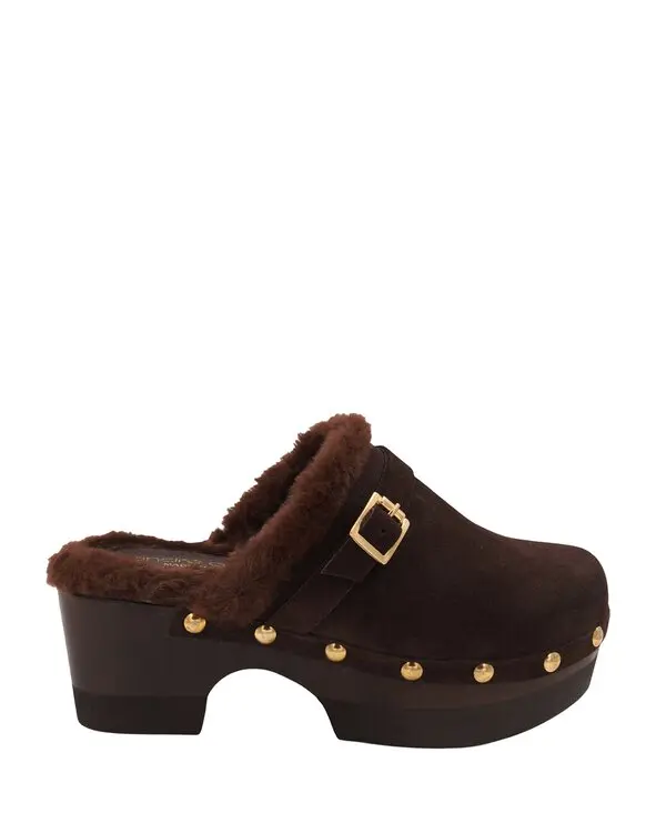 Andre Assous Faux Fur Lined Suede Clogs