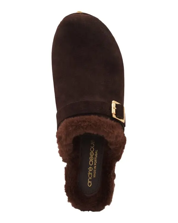 Andre Assous Faux Fur Lined Suede Clogs