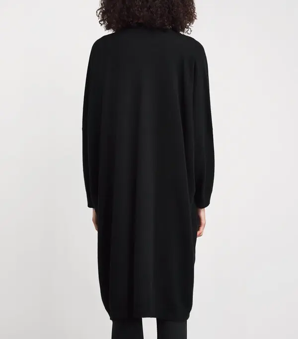 Eskandar Cashmere Wide Longline Cardigan - Black